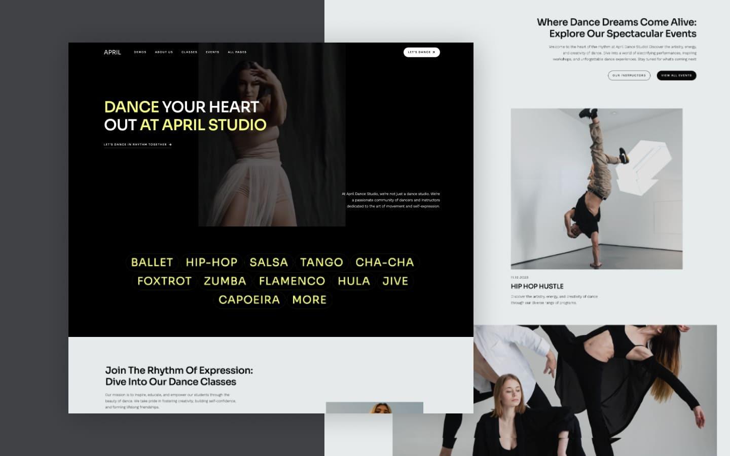 April 128 - Dance HTML5 Responsive Website Template