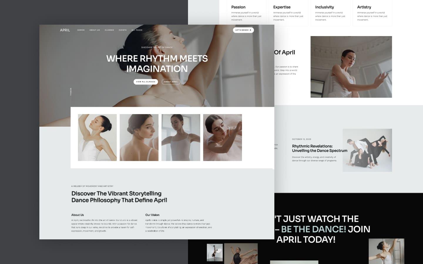 April 128 - Dance HTML5 Responsive Website Template