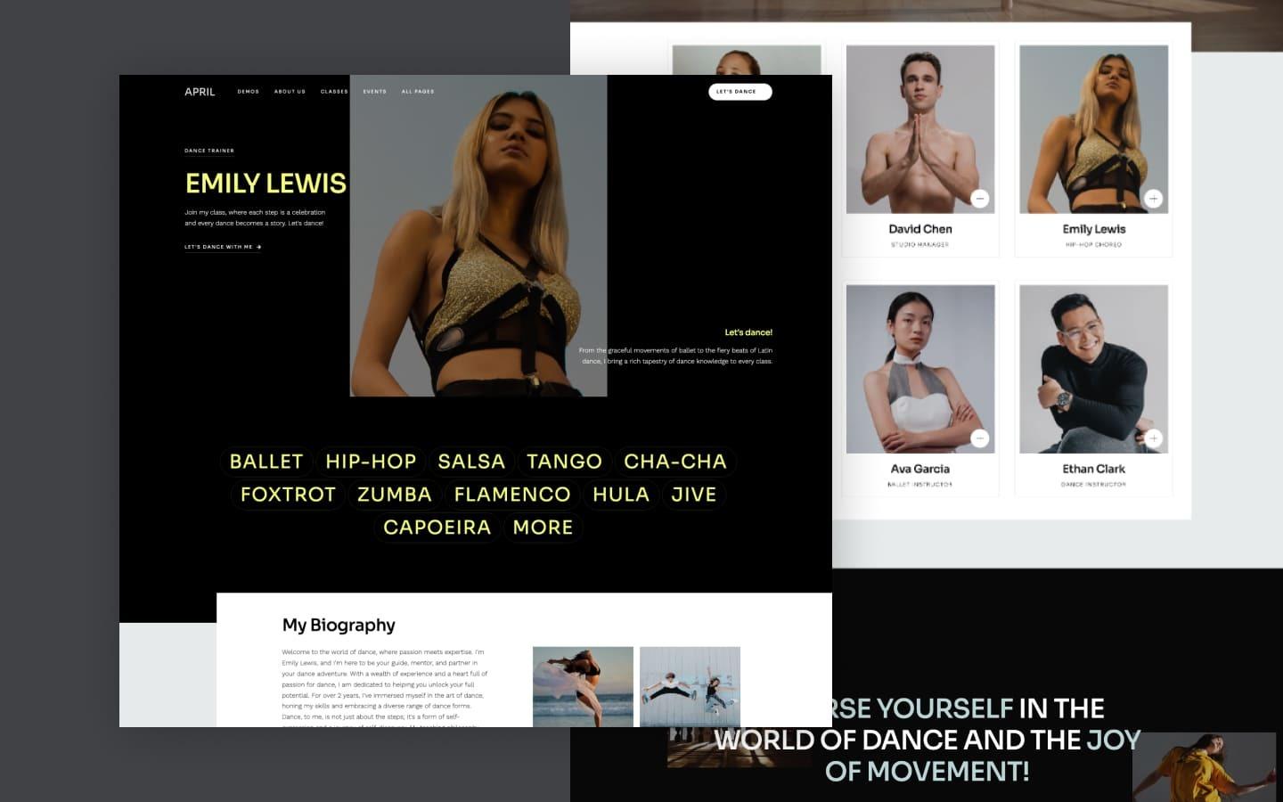 April 128 - Dance HTML5 Responsive Website Template