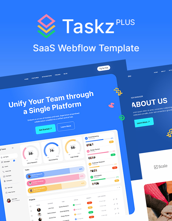 Taskz Plus - SaaS HTML5 Responsive Website Template