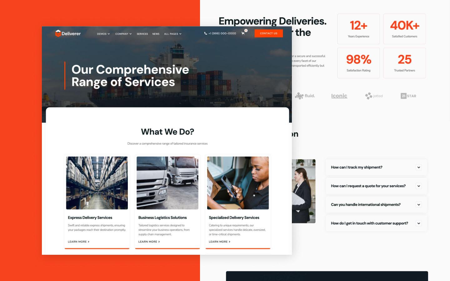 Deliverer - Logistics HTML5 Responsive Website Template