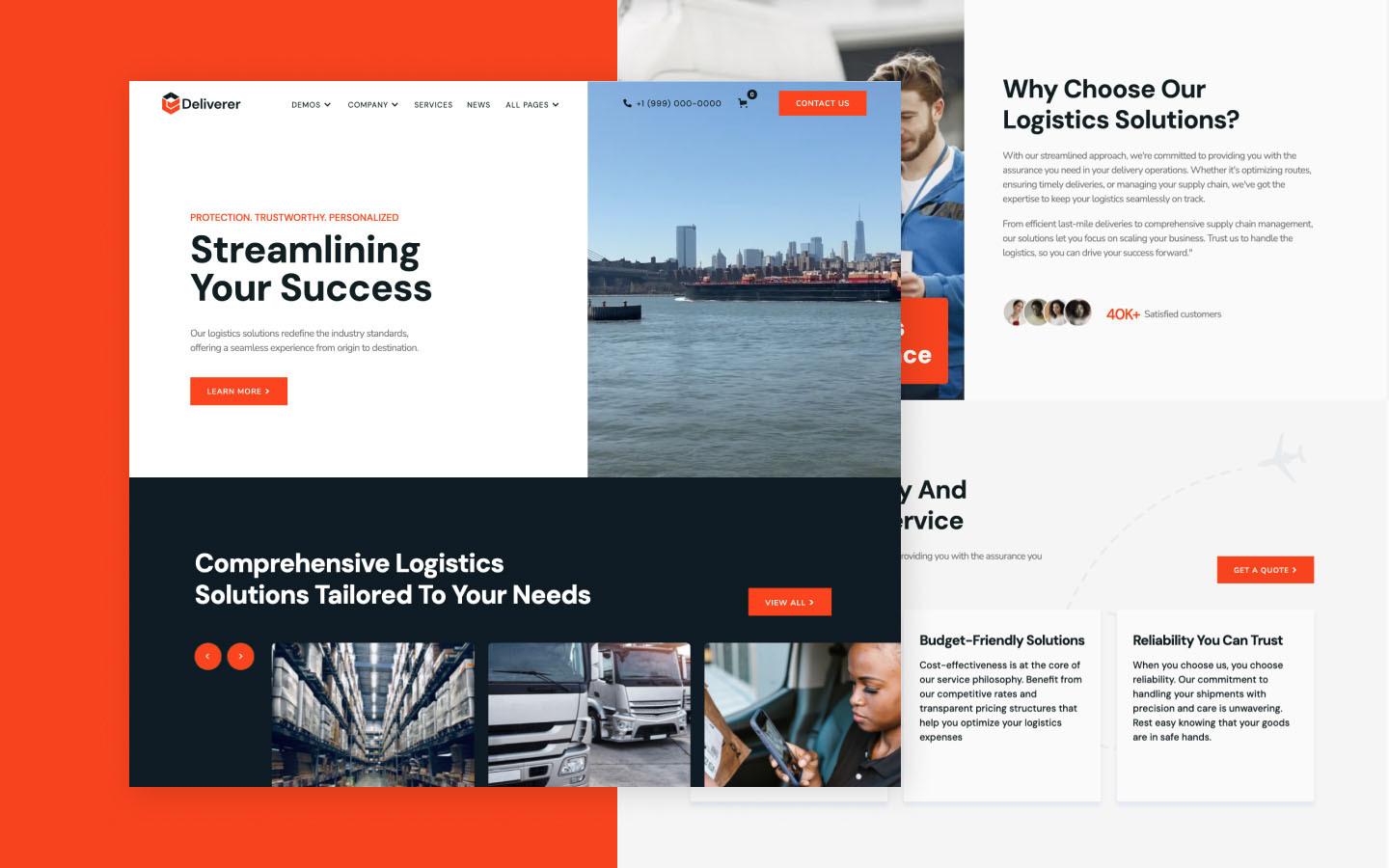 Deliverer - Logistics HTML5 Responsive Website Template