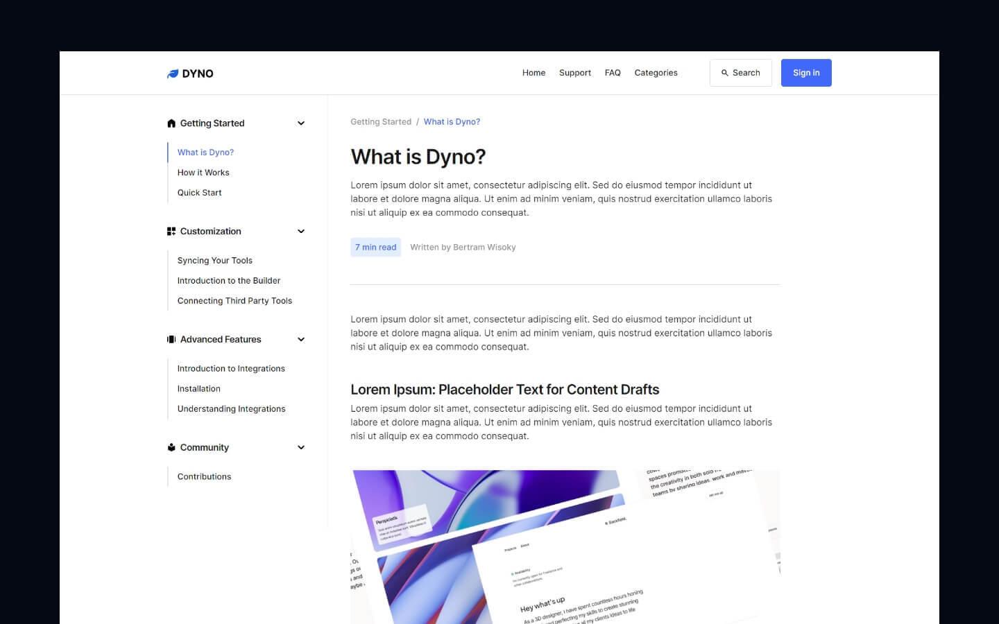 Dyno - Documentation HTML5 Responsive Website Template