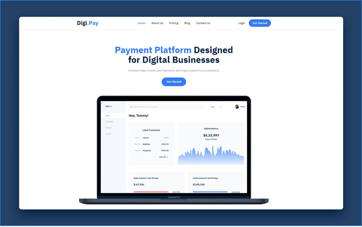 Digital Payment - Bank HTML5 Responsive Website Template