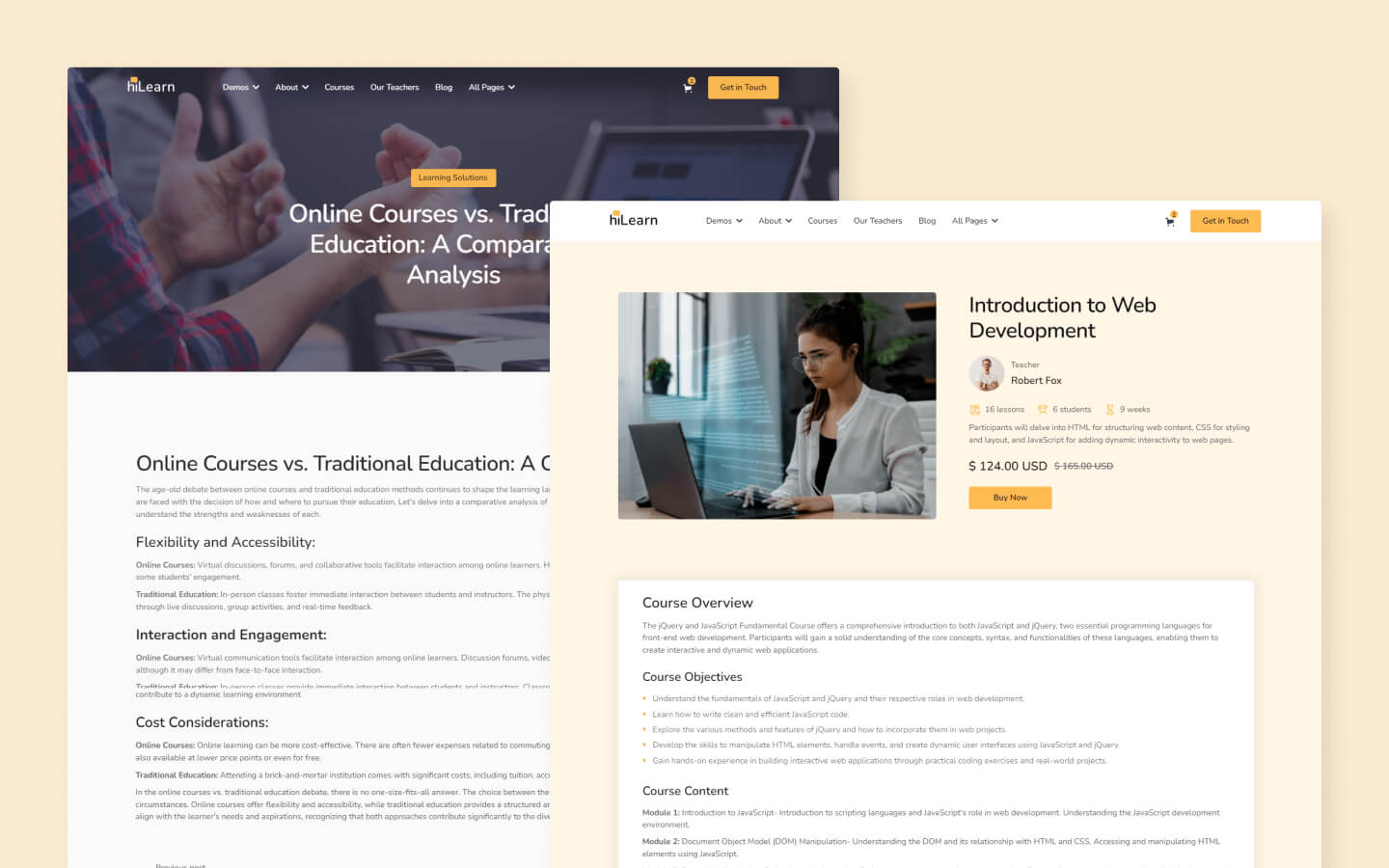 HiLearn - Learning HTML5 Responsive Website Template