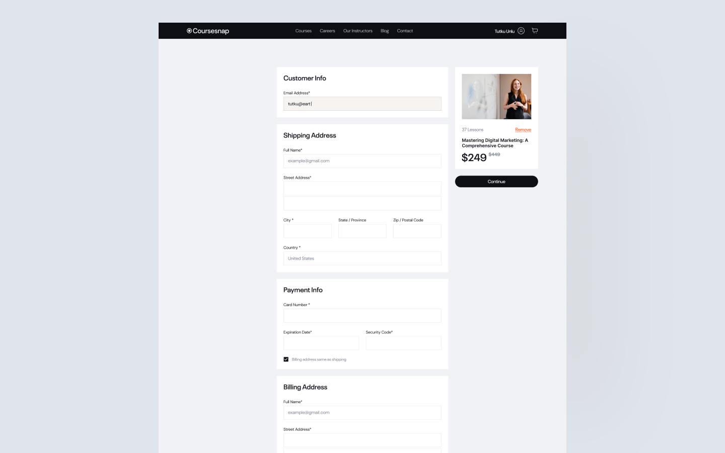 Coursesnap - Learning HTML5 Responsive Website Template