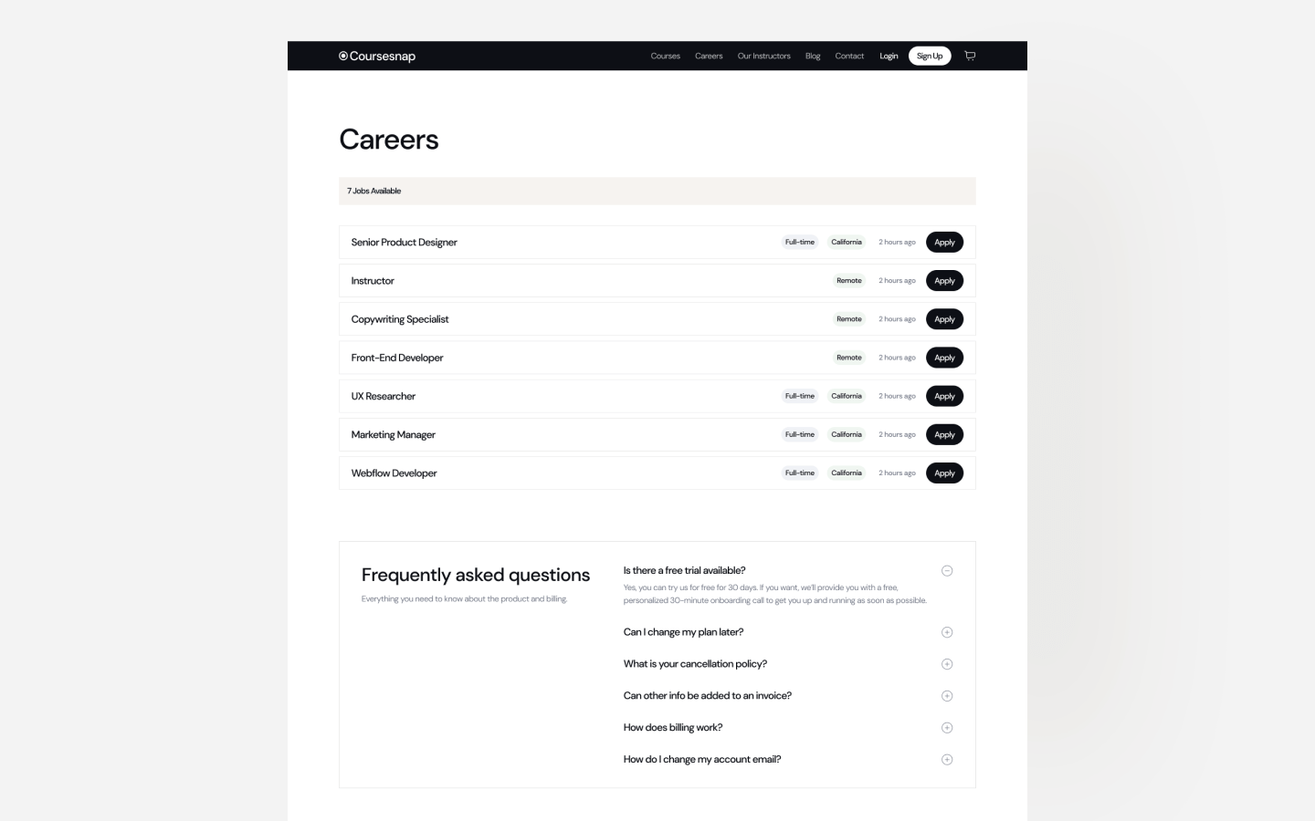 Coursesnap - Learning HTML5 Responsive Website Template