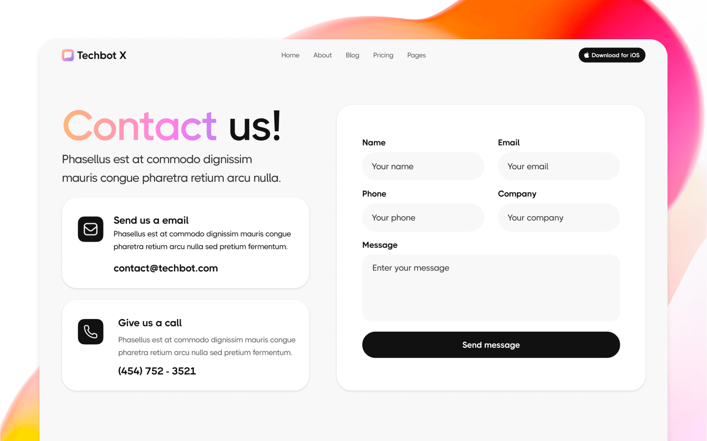 Techbot X Mobile Html5 Responsive Website Template