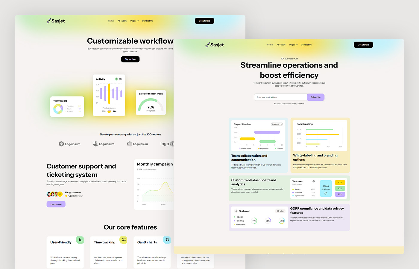 Sasjet - SaaS HTML5 Responsive Website Template
