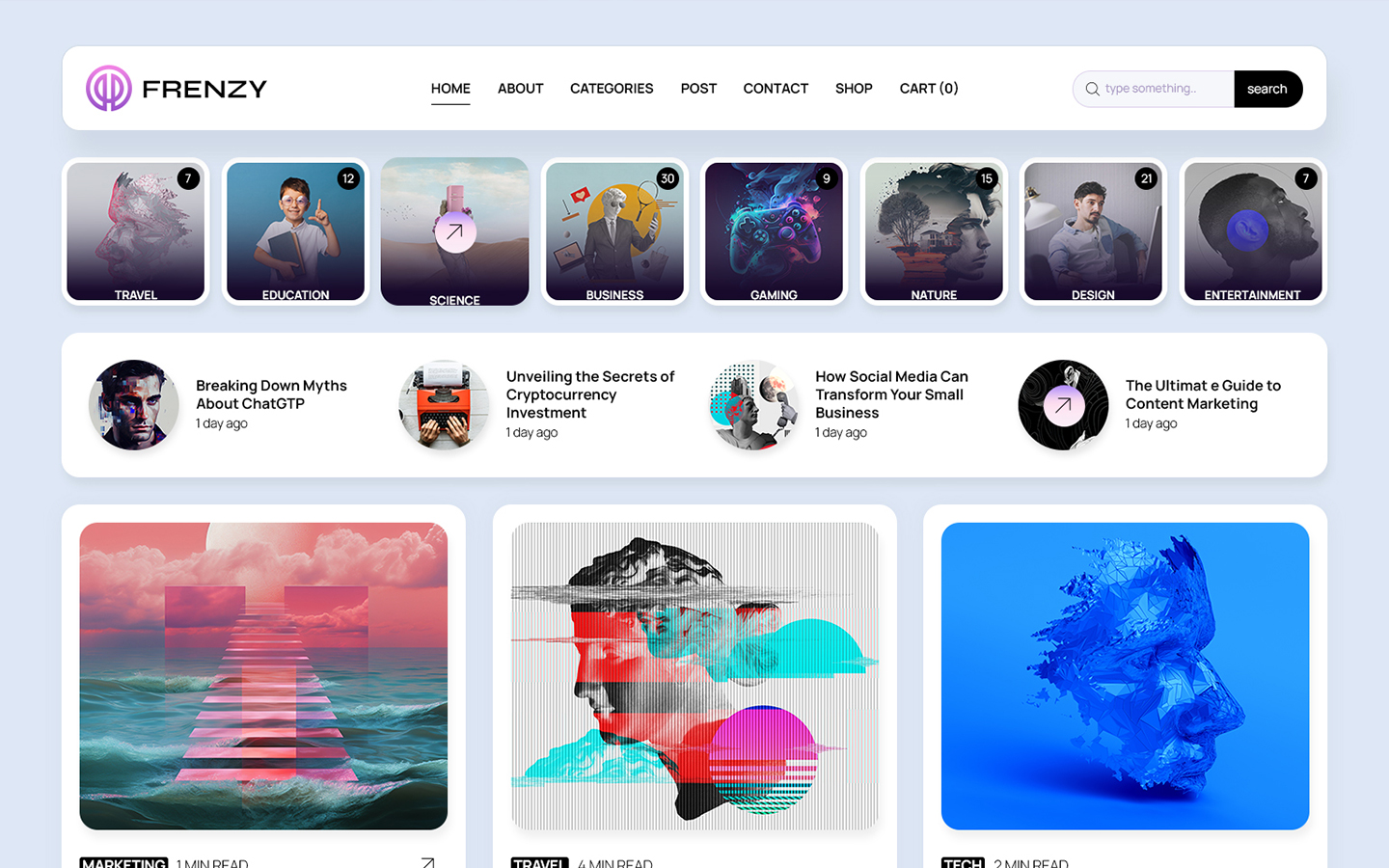 Frenzzy - Blog HTML5 Responsive Website Template