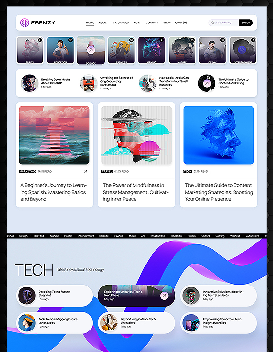 Frenzzy - Blog HTML5 Responsive Website Template