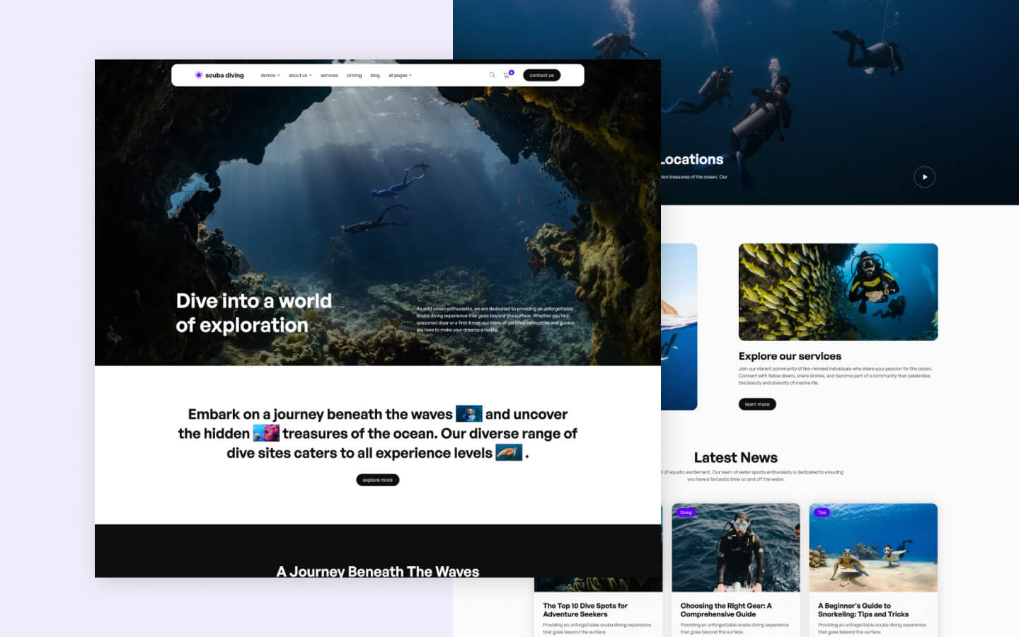 Scuba Diving 128 - Sports HTML5 Responsive Website Template