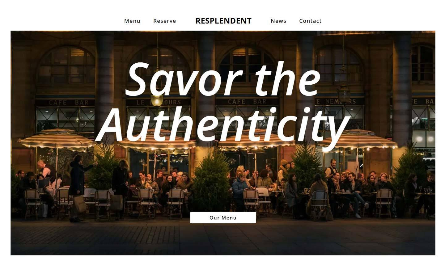 Resplendent - Restaurant HTML5 Responsive Website Template