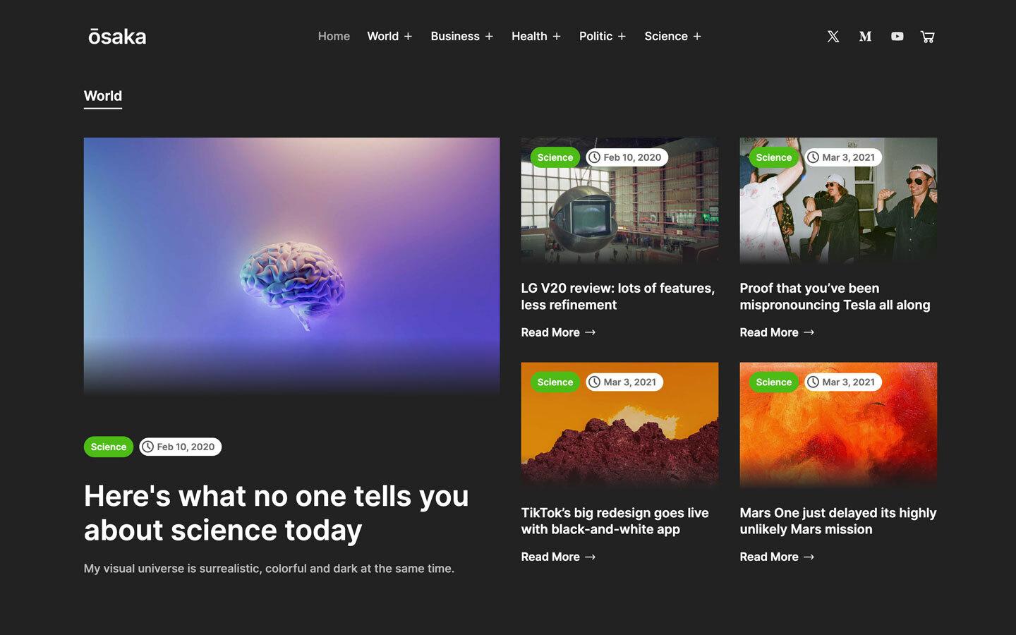 Osaka - Blog HTML5 Responsive Website Template