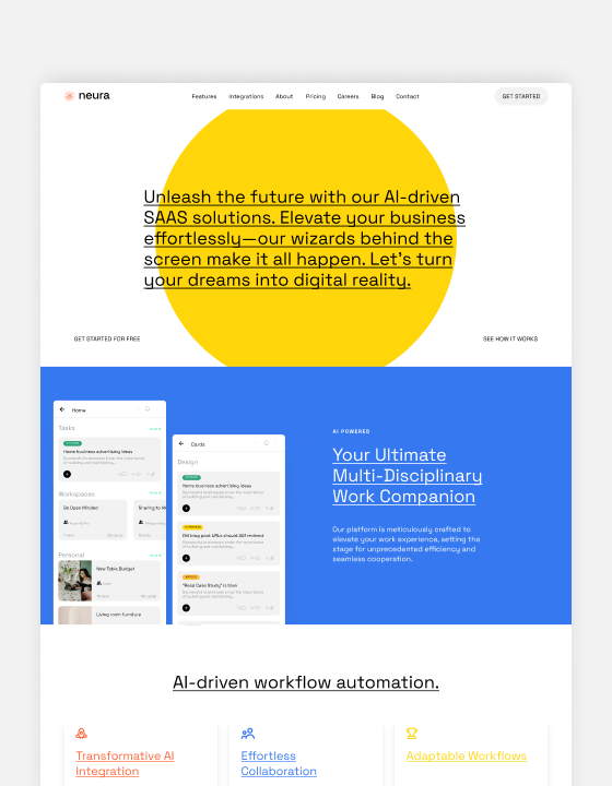 Neura - SaaS HTML5 Responsive Website Template