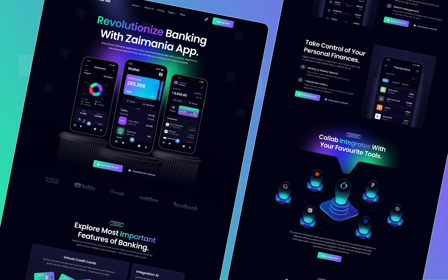 Zaimania - App HTML5 Responsive Website Template