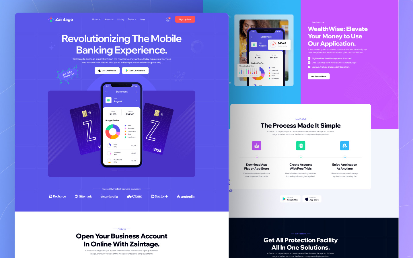 Zaintage - App HTML5 Responsive Website Template