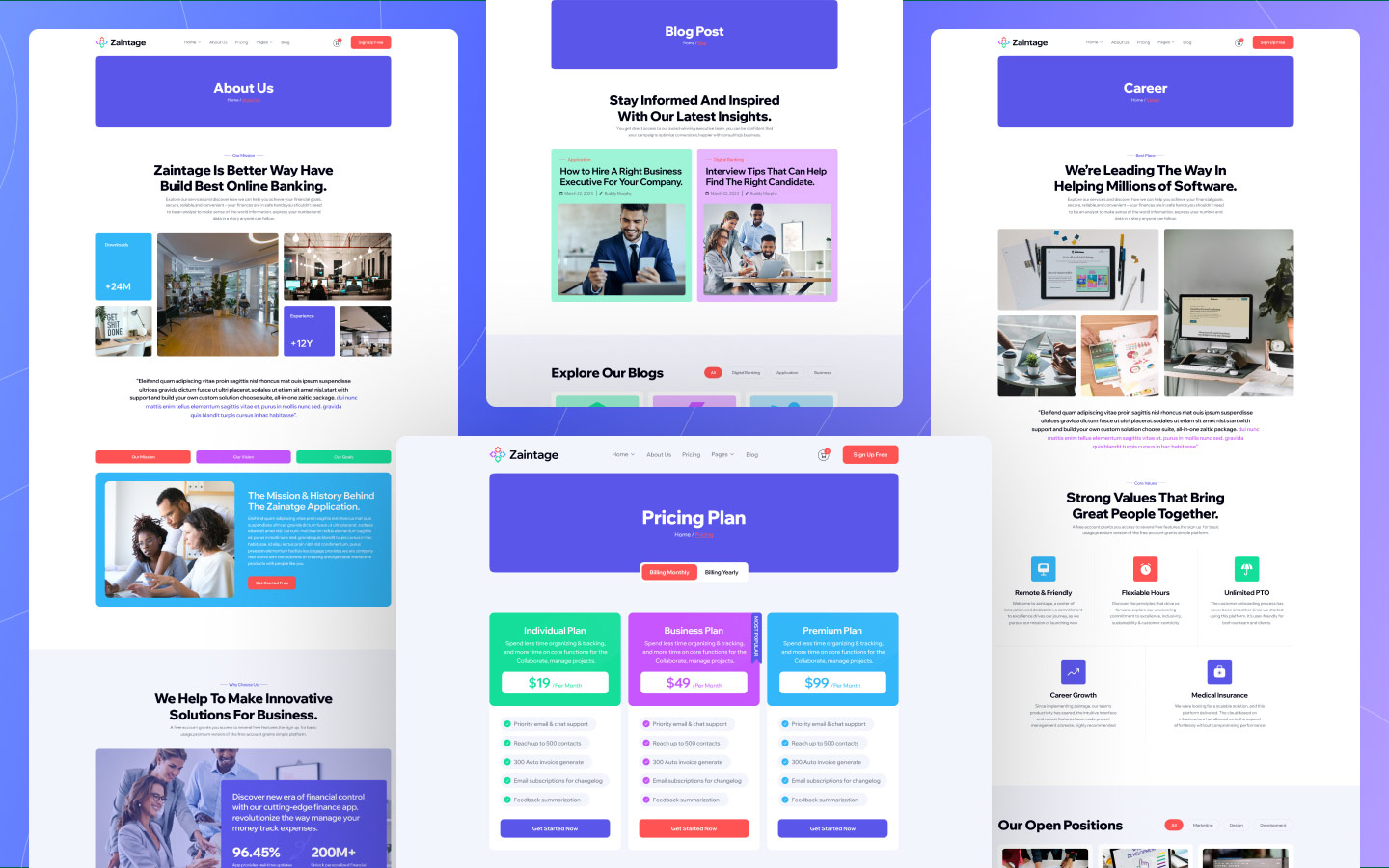 Zaintage - App HTML5 Responsive Website Template
