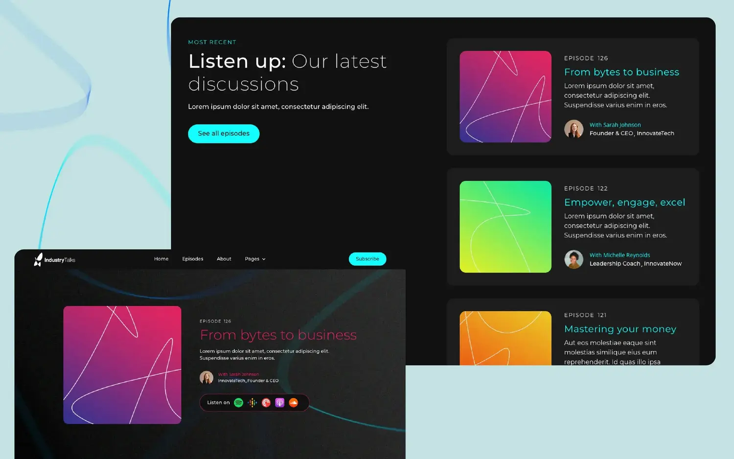 IndustryTalks - Podcast HTML5 Responsive Website Template