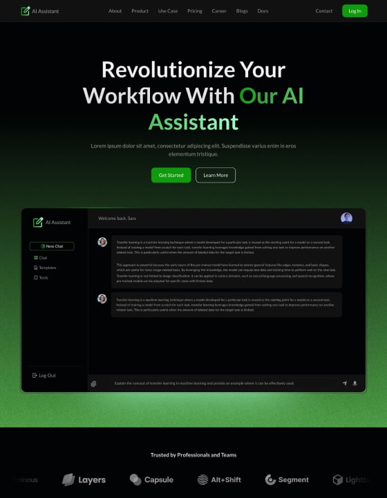 AI Assistant - SaaS HTML5 Responsive Website Template