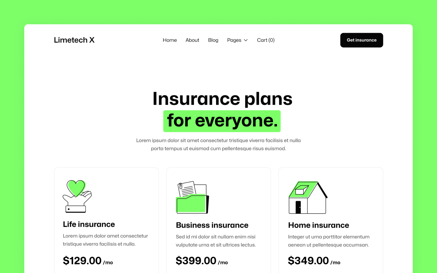 Limetech X - Insurance HTML5 Responsive Website Template