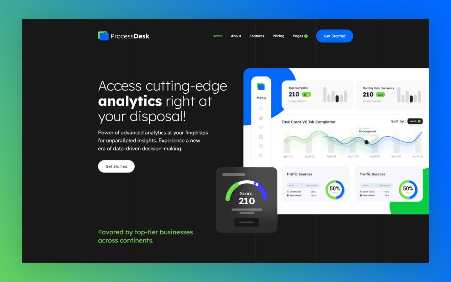 ProcessDesk - SaaS HTML5 Responsive Website Template