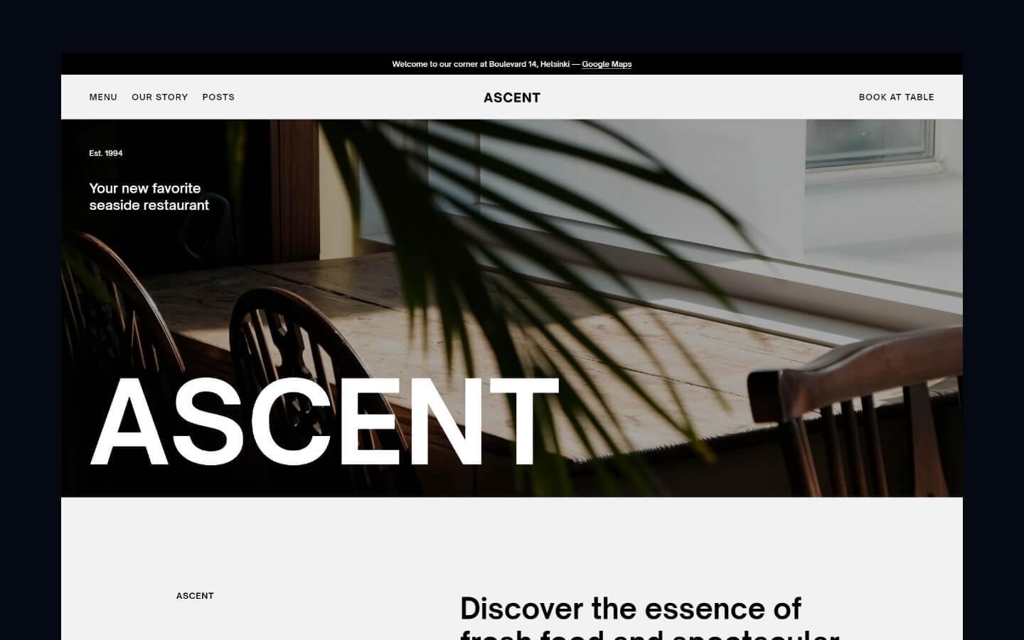 Ascent - Restaurant HTML5 Responsive Website Template