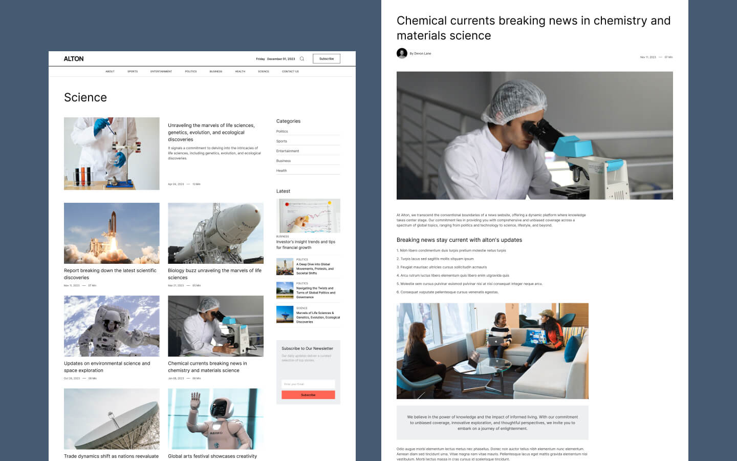 Alton - News HTML5 Responsive Website Template