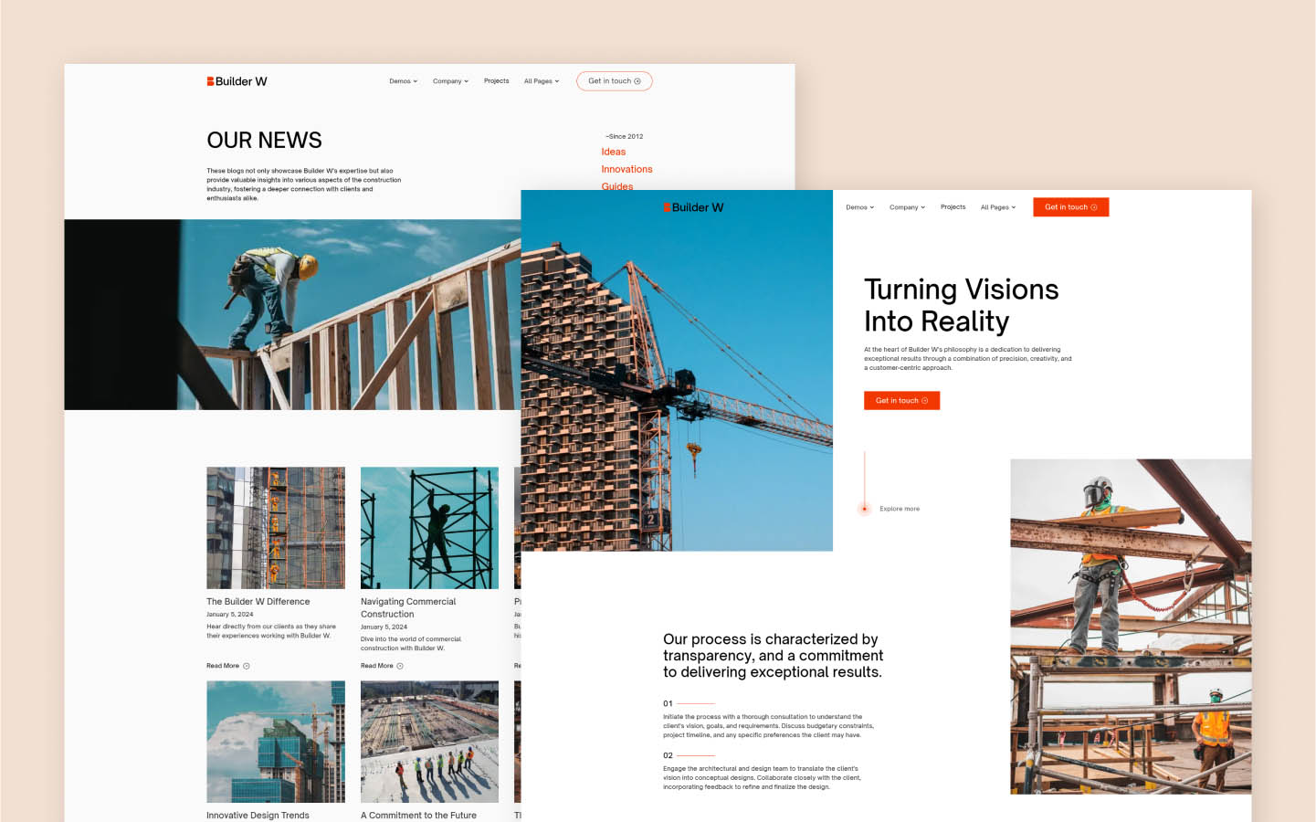 Builder W - Construction HTML5 Responsive Website Template