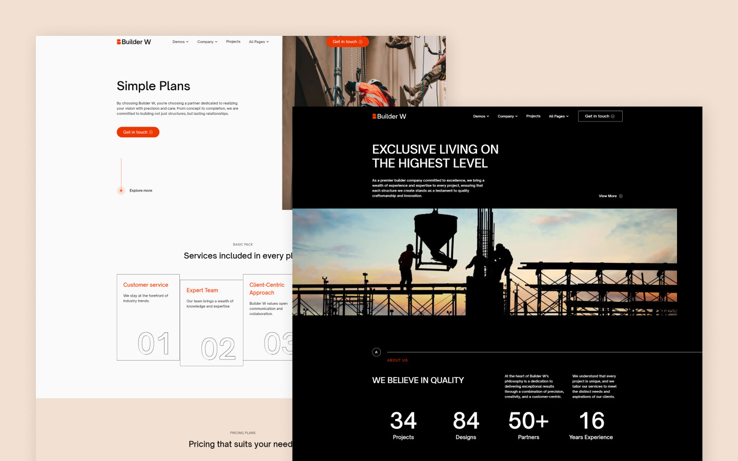 Builder W - Construction HTML5 Responsive Website Template
