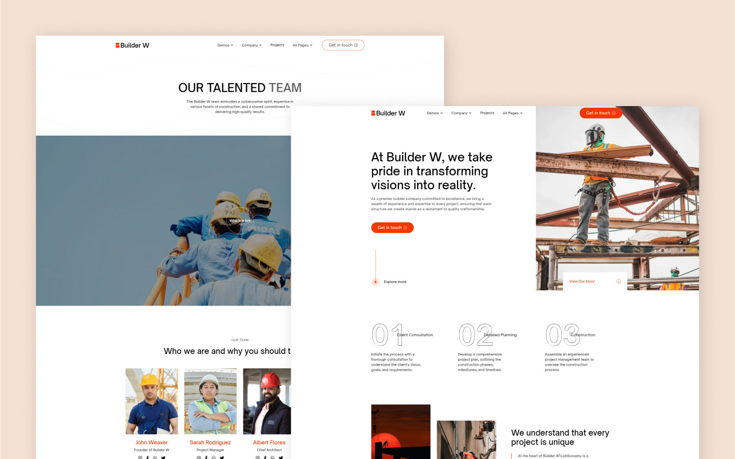 Builder W - Construction HTML5 Responsive Website Template