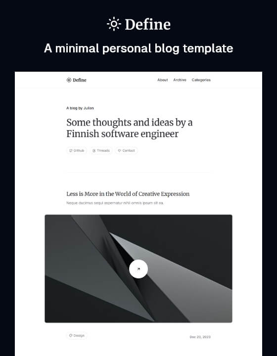 Define - Blog HTML5 Responsive Website Template