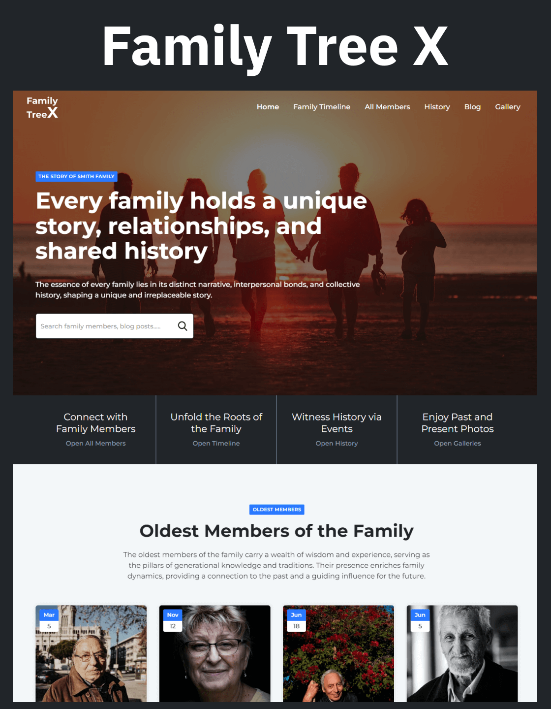 Family Tree X - Entertainment HTML5 Responsive Website Template