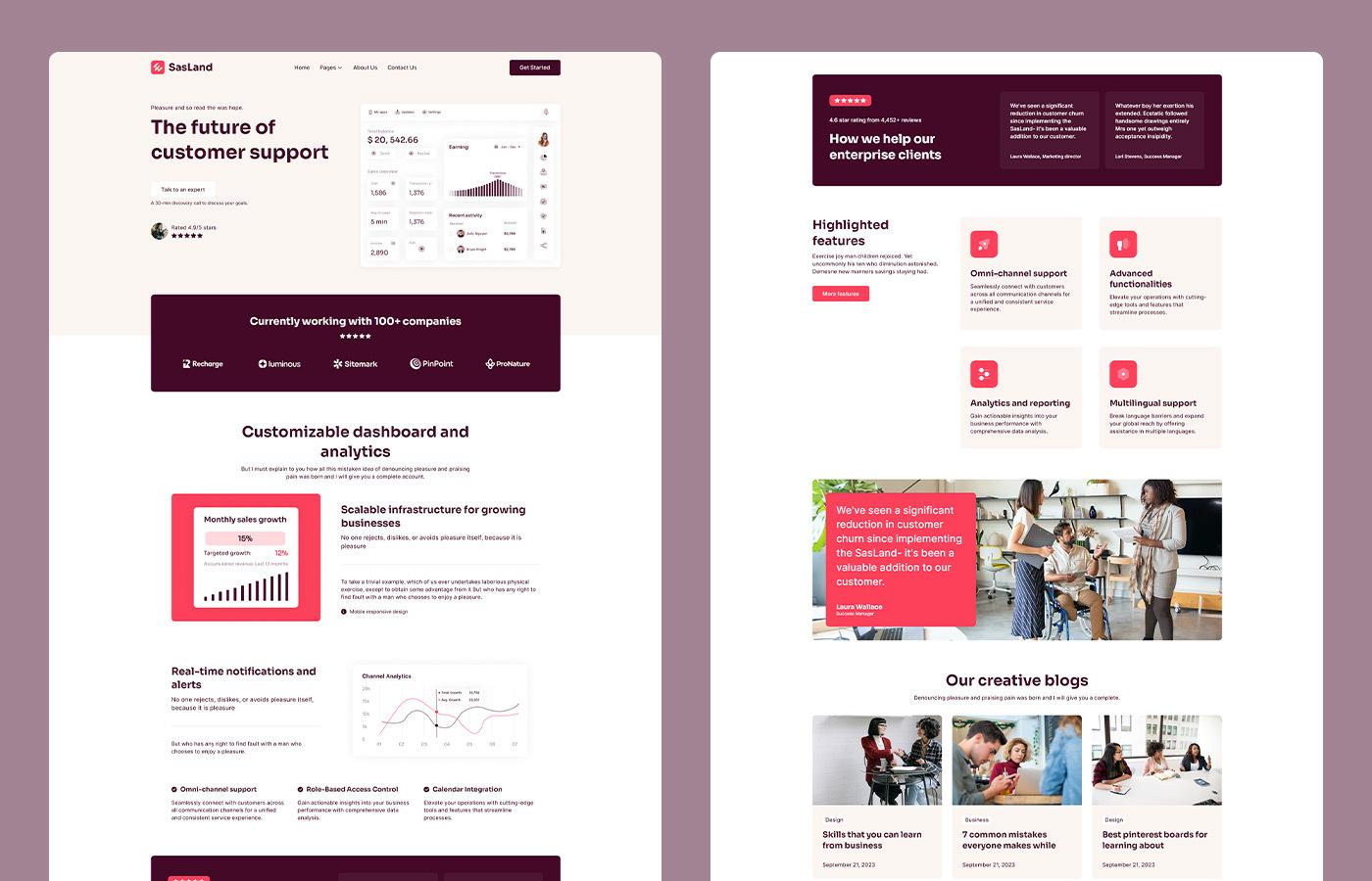 Sasland - SaaS HTML5 Responsive Website Template
