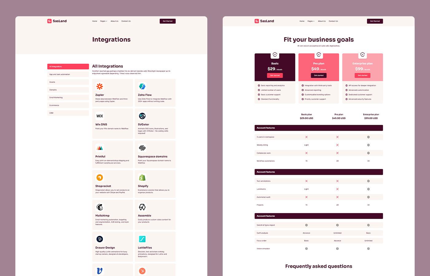Sasland - SaaS HTML5 Responsive Website Template