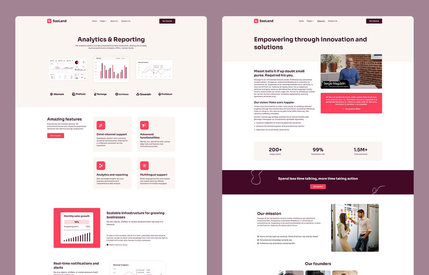 Sasland - SaaS HTML5 Responsive Website Template