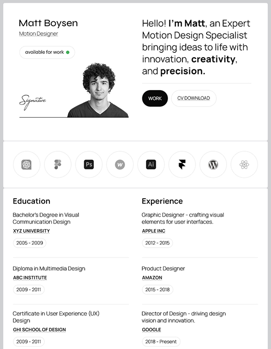 Boysen - Personal HTML5 Responsive Website Template