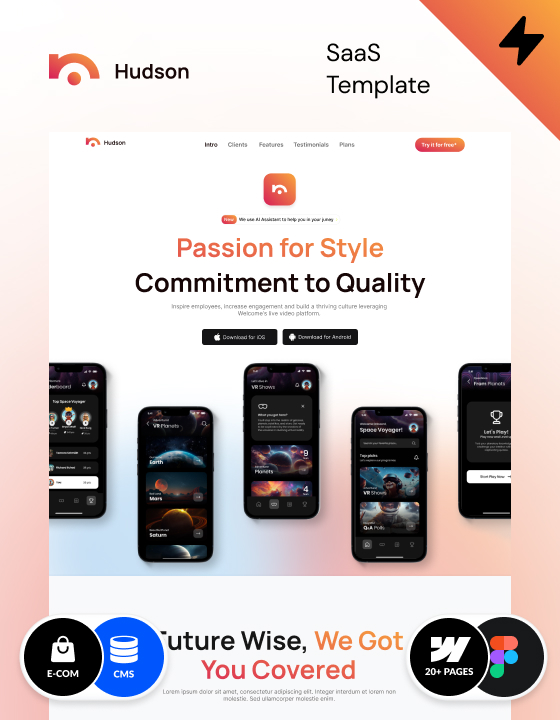 Hudson - SaaS HTML5 Responsive Website Template