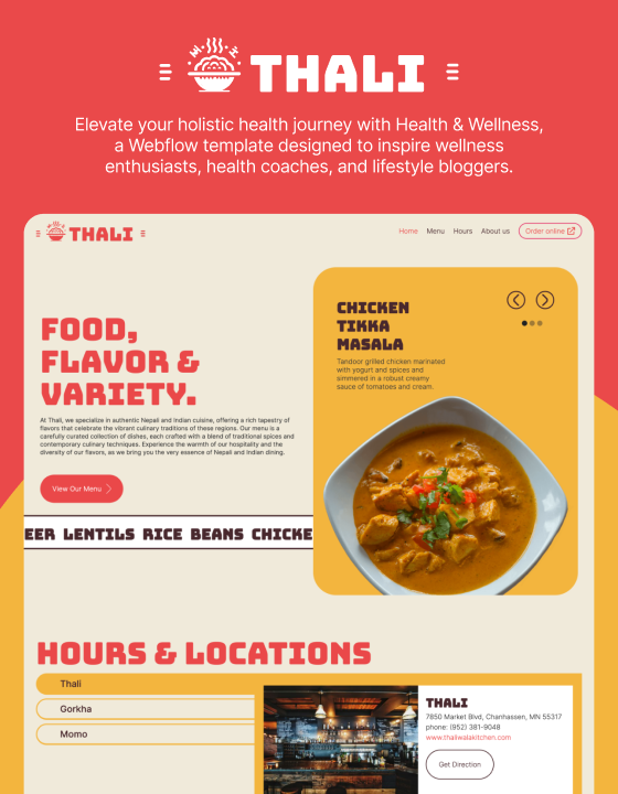 Thali - Restaurant HTML5 Responsive Website Template