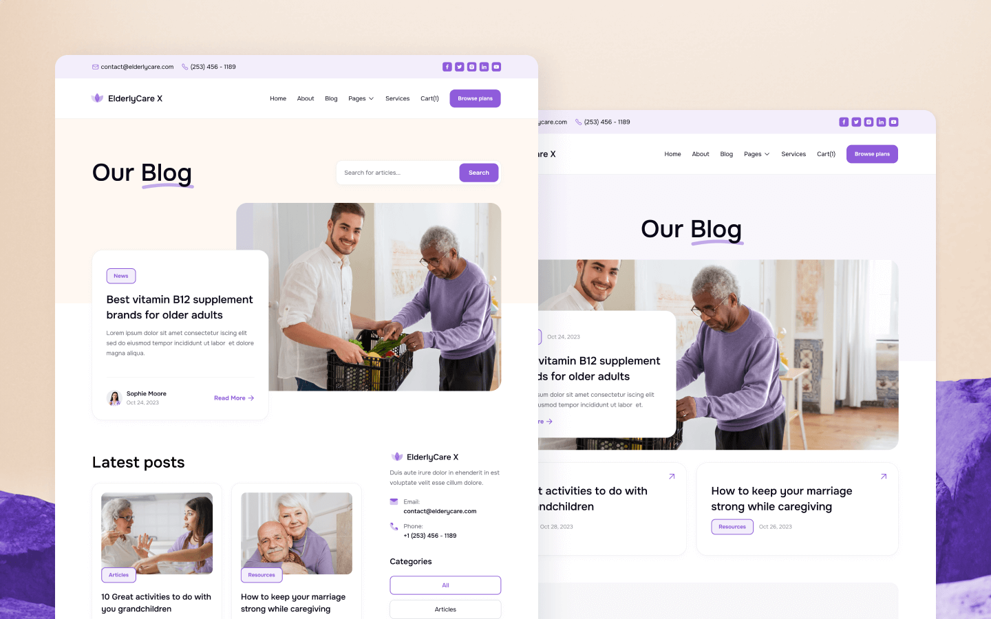 ElderlyCare X - Health HTML5 Responsive Website Template