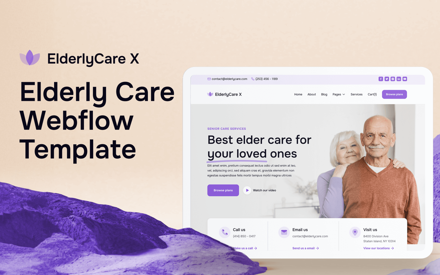 ElderlyCare X - Health HTML5 Responsive Website Template