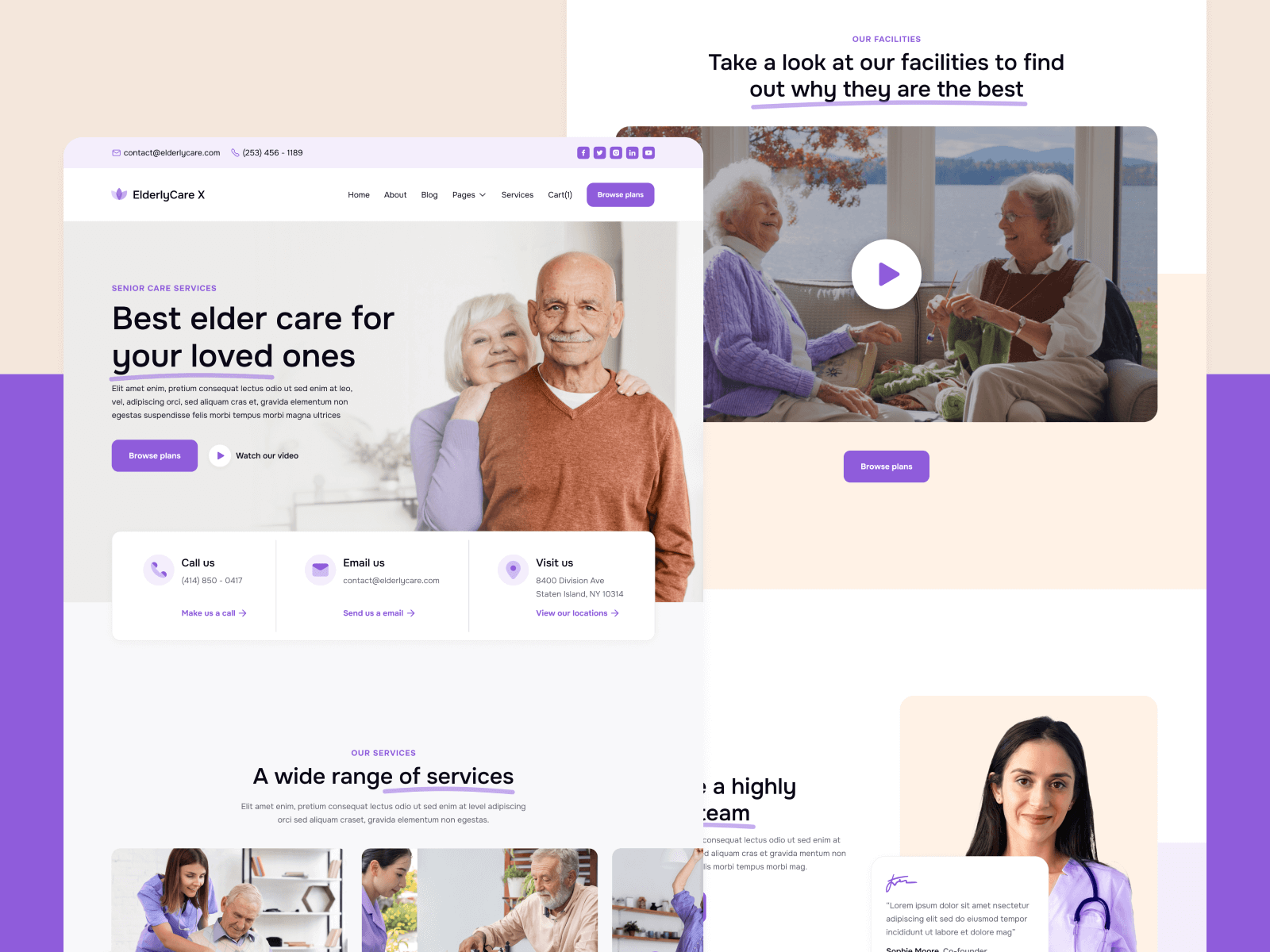 ElderlyCare X - Health HTML5 Responsive Website Template