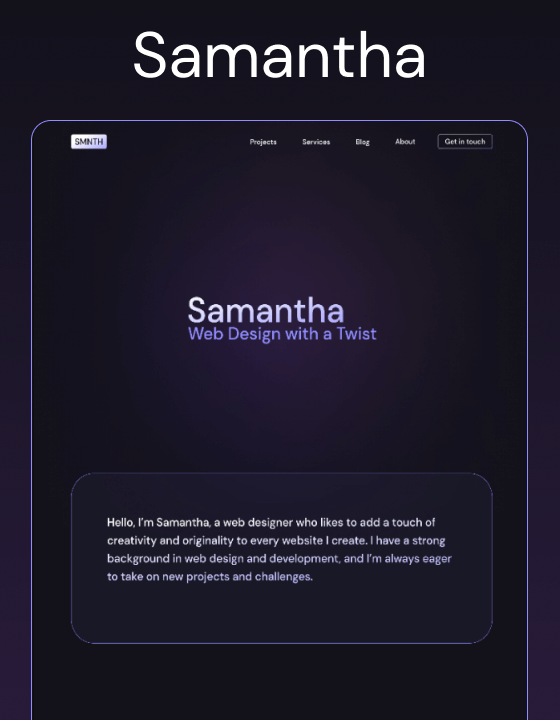 Samantha - Portfolio HTML5 Responsive Website Template