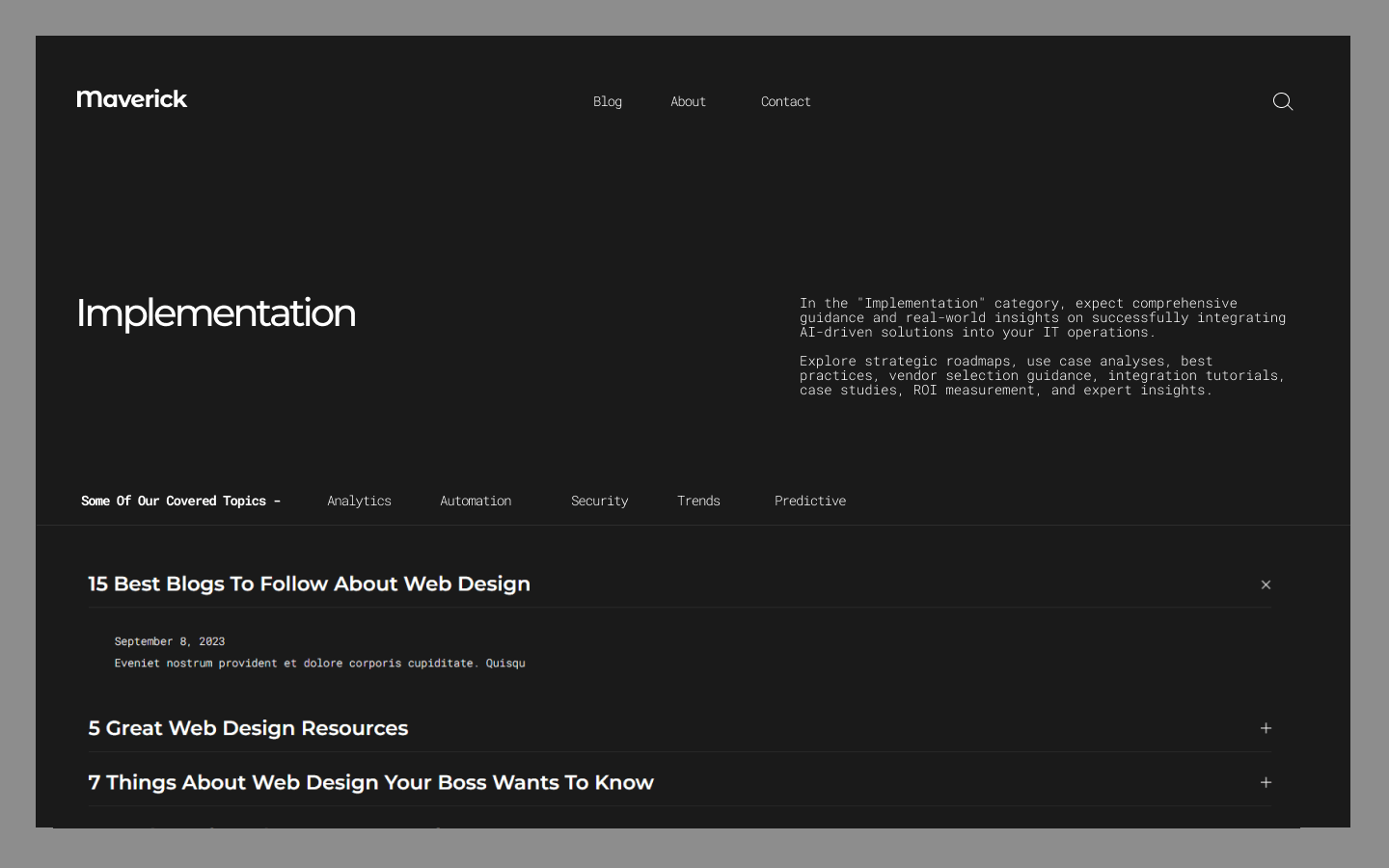 Maverick - Blog HTML5 Responsive Website Template