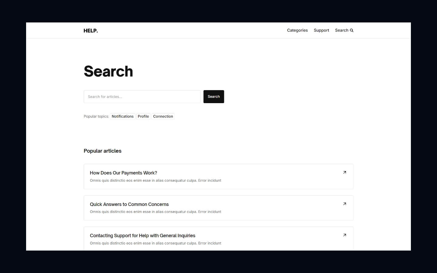 Help - Help center HTML5 Responsive Website Template