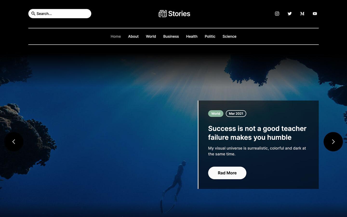 Stories - Blog HTML5 Responsive Website Template