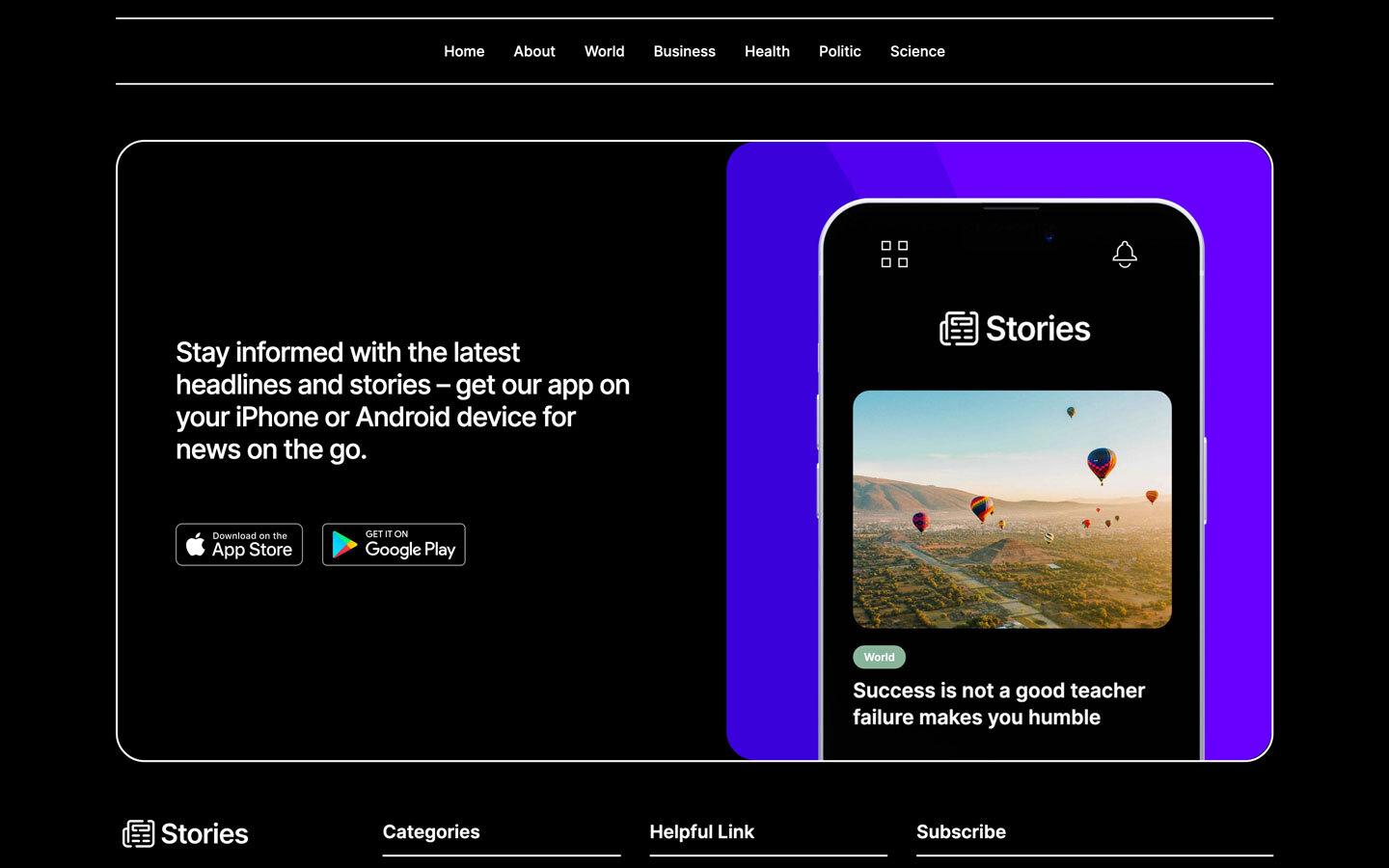 Stories - Blog HTML5 Responsive Website Template