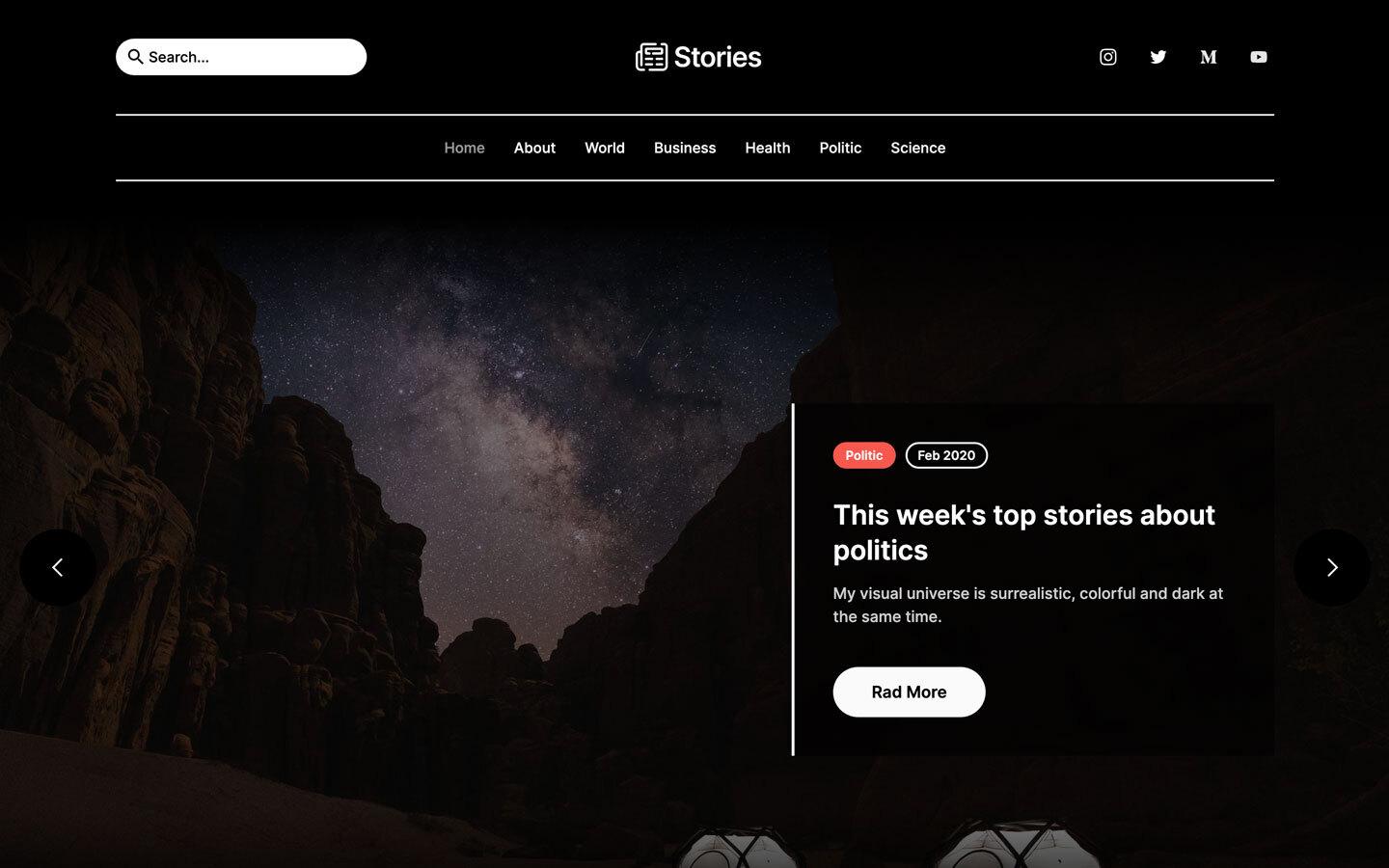 Stories - Blog HTML5 Responsive Website Template