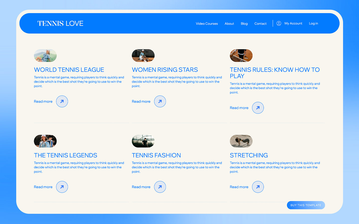 Tennis - Fitness HTML5 Responsive Website Template