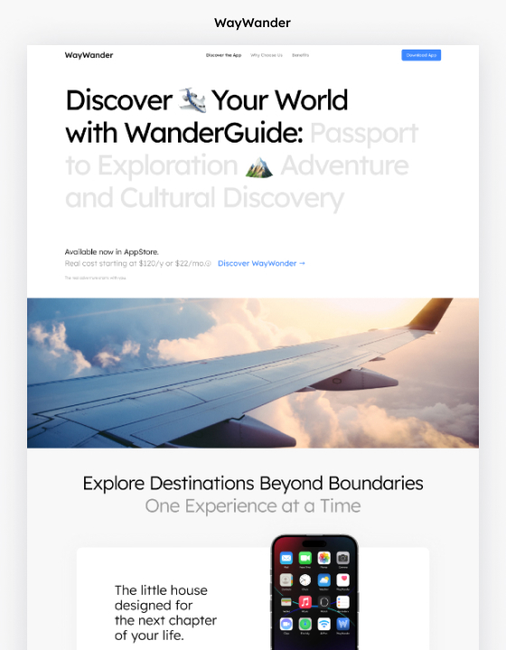 WayWanderer - App HTML5 Responsive Website Template